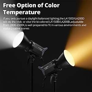 Godox LA200Bi Video Light, 230Ws 2800K-6500K Bi-Color LED Light, CRI 96+ TLCI 97+,11 FX Effects,Support Godox Light APP for Studio Portrait Photography