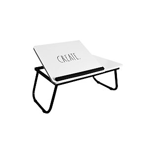Rae Dunn Folding Laptop Lap Desk - Wooden Work Table and Stand for Couch, Bed and Sofa Computer Use - Folding Legs, Adjustable Tilt - Use as Reading and Breakfast Tray