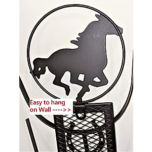 BestGiftEver Rustic Western Country Metal Horse 4 Cowboy Hat Rack Wall Mounted/Over The Door Holder