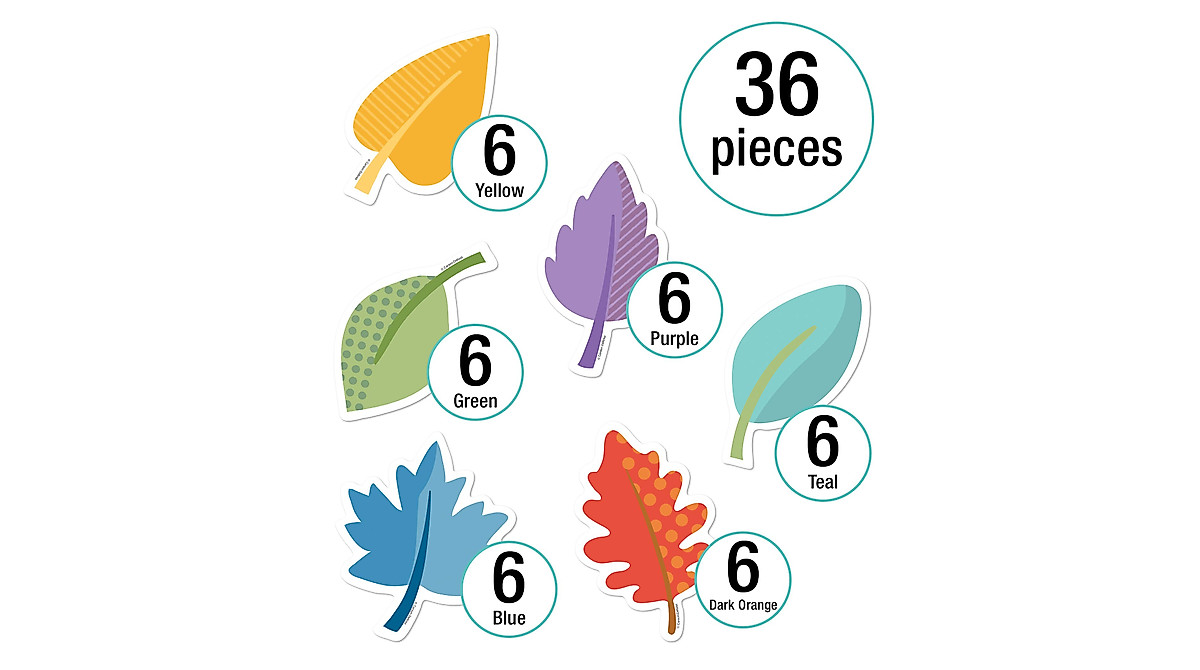 Colorful Fall Leaf Cutouts for Classroom Decor - Carson Dellosa