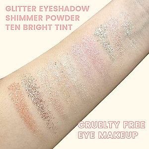 KYDA 10 Colors Eyeshadow Palette, Shimmer Pearl Matte Eyeshadow Powder Palette, Glitter Sparkling Eye Shadow Makeup, Multi-Color for Smokey Nudes Warm Cold Tones Eyes Makeup, by Ownest Beauty-#01