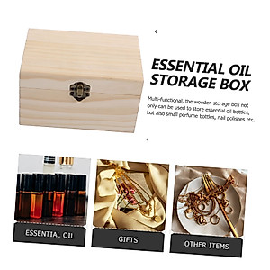 HONMEET Box wooden essential oil case delicate wooden pine essential oil box bead pine wood essential oil bottle container Multiple slots nail polish holder Bottled essential oil storage