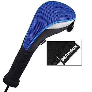 Andux 4pcs/Pack Long Neck Golf Hybrid Club Head Covers Dial No. Tag CTMT-02 Blue