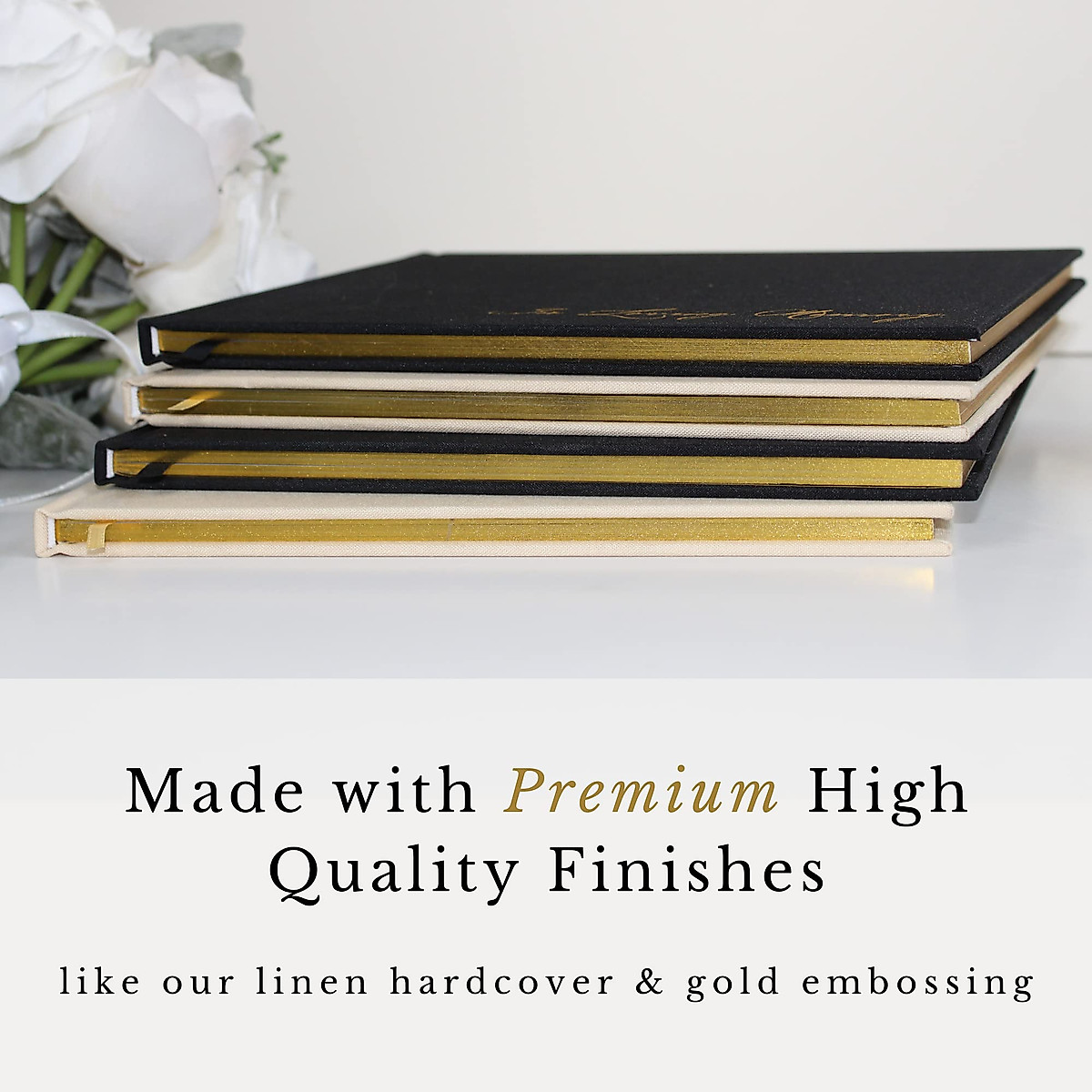 Funeral Guest Book - Elegant in Loving Memory Memorial Service Guest Book for Funeral with Matching Share A Memory Table Stand - 250 Guests Entries with Name & Address, Hardcover (Ivory)