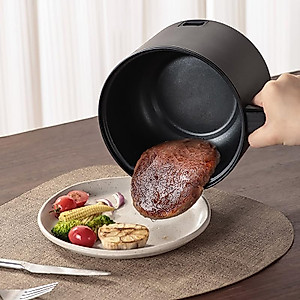 1.8L Electric Hot Pot，Ramen Cooker, Dual power supply Mini Portable Multi-Functional Lazy Pot for Pasta, Noodles, Egg, Soup,Rice，Non-Stick Noodle Cooker with Boil Dry Protection for Dorm, Office