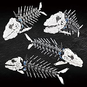 ZYLEGEN Fish Fossil Building Block Kit,Fish Skeleton Model Bricks Kit Decoration,Cool Ideas Gift Toy Set for Deap Sea Fish Fans,Decorative Fish Bone Model for Office,Living Room,Shelf,Home Decor