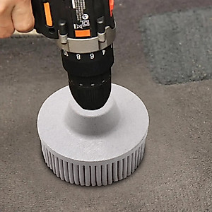 Jersvimc 2Pcs 120 Grit White Bristle Disc Attachment, 2 Inch Abrasive Bristle Disc Gasket Removal Disc with 1/4 Shank Coating Removal Disc for Rotary Tool