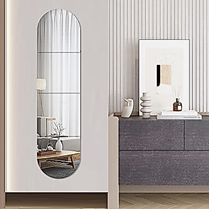 MCLEULLA 48" Full Body Mirrors for Walls, 12x12 4pcs Acrylic Plexiglass Mirror Wall-Mounted Full Length Frameless Mirror Makeup Large Long Mirror Home Workout Gym Mirror Floor Tile (Acrylic A)