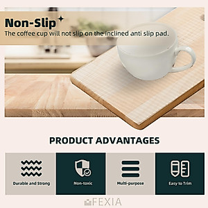 FEXIA Shelf Liners for Kitchen Cabinets Non-Slip Drawer Liner 12 Inches x 20 FT Waterproof & Oil-Proof Non Adhesive Durable Material Fridge Liner for Shelves （Clear）