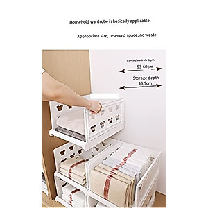 ﻿Folding Wardrobe Storage Box 2-Pack Plastic Drawer Organizer Stackable Shelf Baskets Cloth Closet Containers Bin Cubes ,Home Laundry Fold Pull Out Drawer Dividers for Clothes