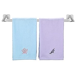 YUNDODO Hand Towels Set of 2 100% Cotton Ultra Soft 14 x 30 Inches