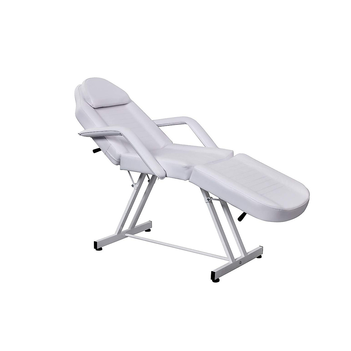 Salon Style White Leather Cover Beauty Professional Facial Tabel Bed Chair Massaging Tables for Barber Face Beauty Updated Facial Beds and Tattoo Chairs with Stool