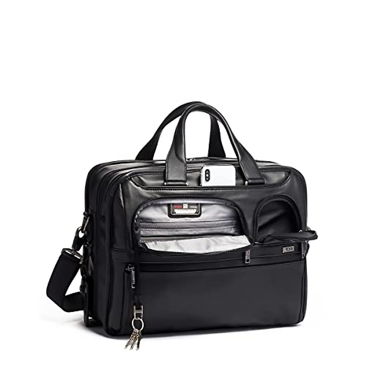 Tumi Briefcase, Official Genuine Alpha Expandable Organizer Laptop Brief, Black