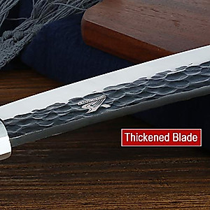 MSY BIGSUNNY 7.5 Inch Bone Chopper High Carbon Steel Heavy Duty Butcher Knife Full Tang Bone Cutter with Octagonal Handle, Multipurpose Use for Home