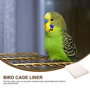 DOITOOL Bird Cage Liner Papers: 100Pcs Non-Woven Precut Absorbent Bird Cage Paper Liners Pad Pet Cages Cushion Birdcages Tray Mat Accessories for Bird Parrot Supplies