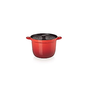 Le Creuset Enameled Cast Iron Rice Pot with Lid & Stoneware Insert, 2.25 qt., Cerise