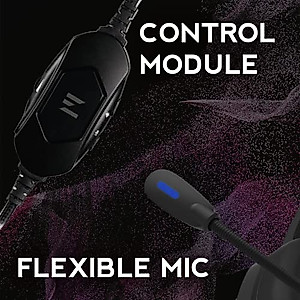 Zalman HPS310 Wired Over Ear Headphones, Gaming Headset w/Flexible Microphone, Hi-Fi 7.1 Surround Sound, Adjustable Headband, Memory Foam Earpads, RGB Spectrum, 50mm Neodymium Drivers - Black