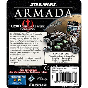Star Wars: Armada CR90 Corellian Corvette EXPANSION PACK - Rebel Fleet Versatility! Tabletop Miniatures Strategy Game for Kids & Adults, Ages 14+, 2 Players, 2 Hour Playtime, Made by Atomic Mass Games