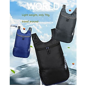 Dladhict 14L Hiking Backpack Lightweight Packable Hiking Daypack Water Resistant Lightweight Foldable Hiking Backpack for Travel Camping Outdoor Small Travel Outdoor Foldable Shoulder Bag (Black)