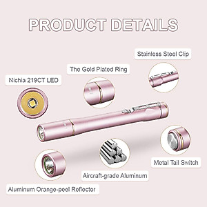 LUMINTOP IYP365 LED Penlight, Super Bright High Color Rendering Nichia LED Aluminum Alloy Pen Light for Diagnostic, IPX-8 Waterproof, 3 Modes, Powered by 2AAA Battery