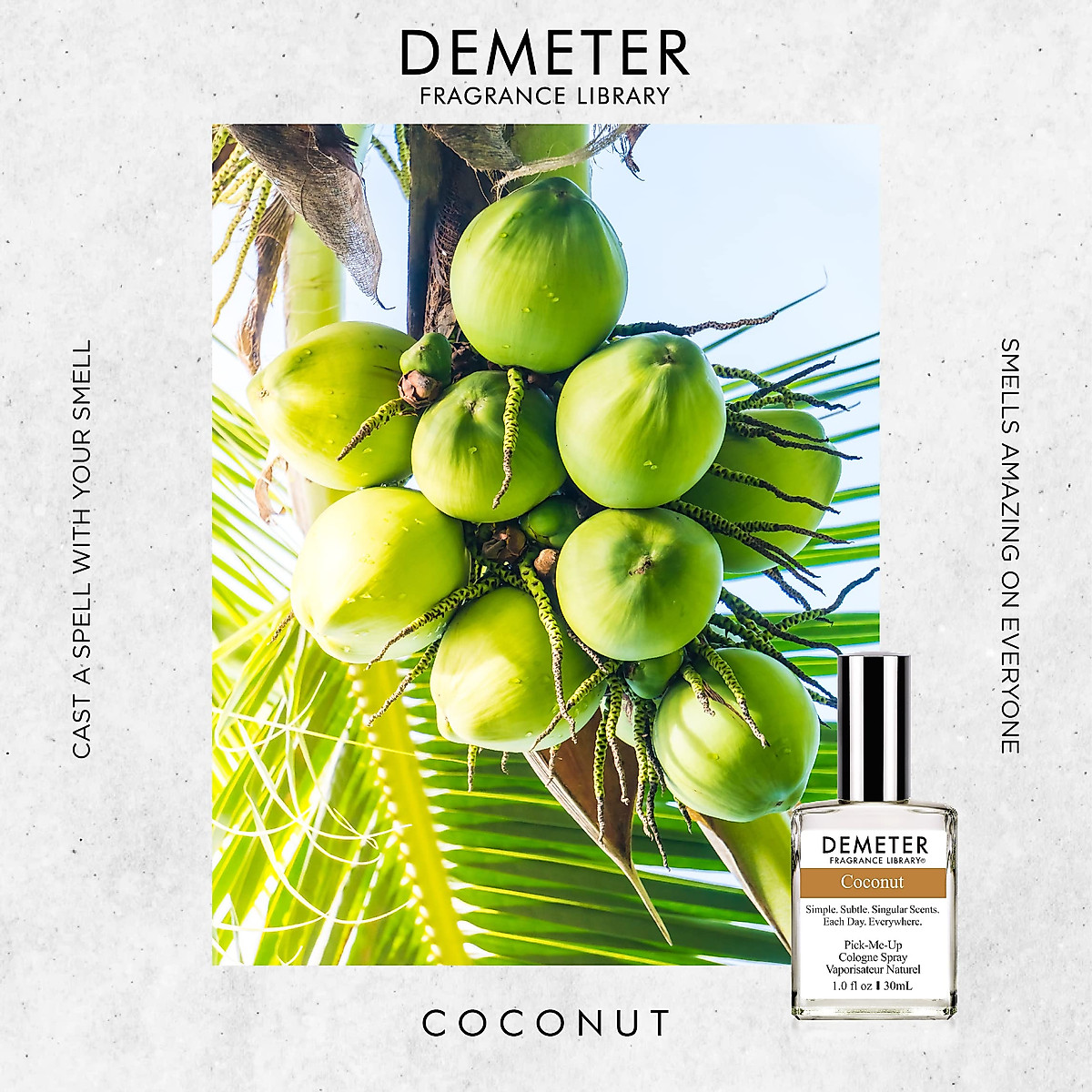 DEMETER Coconut, 1 Oz Cologne Spray, Perfume for Women And Men