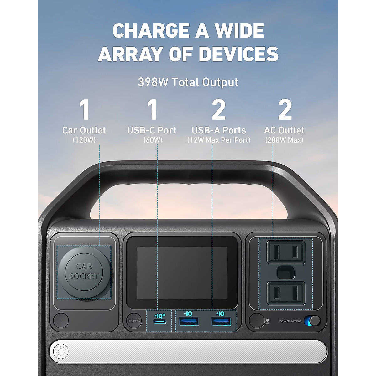 Anker 521 Portable Power Station, Solar Generator 256Wh with 100W Solar Panel, LiFePO4 Battery Pack, 200W 6-Port PowerHouse, 2 AC Outlets, 60W USB-C PD Output, for Outdoor Camping, RV(Anker Solix)