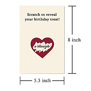 Scratch Birthday Card, Funny Naughty Birthday Card for Boyfriend Husband Fiance Wife Girlfriend