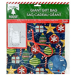 2 Giant Christmas Gift Bag 36x44" W/tie & Gift Card Set of 2