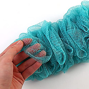 Back Scrubber Brush Long Handle for Shower, Loofah On a Stick Sponge Back Brush, Body Exfoliator Scrubber Bath Brush for Men Women, Exfoliating Cleaning Back Scrubber for Elderly (2 Pack-Green+Purple)