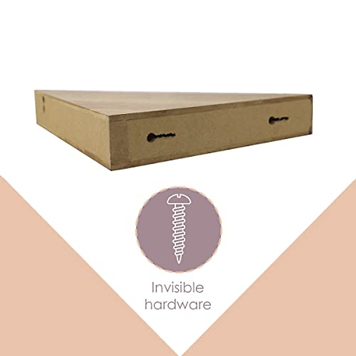 Home Basics Small Corner Floating Shelf (Single Pack), Washed Oak MDF Wall Mount Floating Shelf | Contemporary Shelf for Décor and Essentials | Holds 7lbs.
