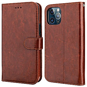 Bocasal Detachable Wallet Case for iPhone 13 Pro RFID Blocking Card Slots Holder Premium PU Leather Magnetic Kickstand Shockproof Wrist Strap Removable Flip Protective Cover 5G 6.1 inch (Brown)