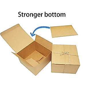 Dekun Kraft Gift Boxes With Lids: 6x6x4 Inches Brown Gift Box Recyclable Bridesmaid Proposal Boxes Crafting Cupcake Boxes Easy Assemble Boxes for Presents/Packaging/Christmas (10 Pack)