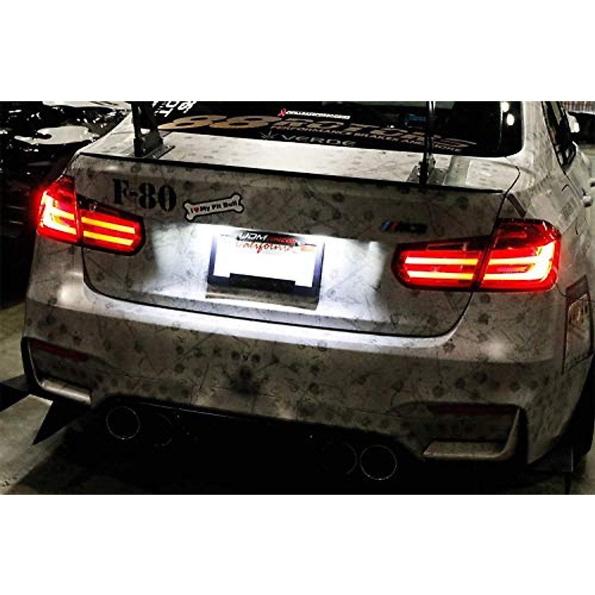 iJDMTOY OEM-Fit 3W Full LED License Plate Light Kit Compatible With BMW 1 2 3 4 5 Series X3 X4 X5 X6, Powered by 24-SMD Xenon White LED & CAN-bus Error Free
