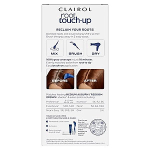 Clairol Root Touch-Up by Nice'n Easy Permanent Hair Dye, 5R Medium Auburn/Reddish Brown Hair Color, Pack of 2