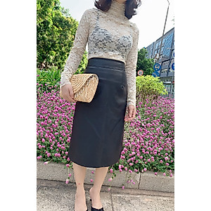 alilove Straw Clutch Bags for Women Summer Evening Handbags Bride Wedding Purse Vacation Beach Clutch Handmade Woven Envelope Wallet