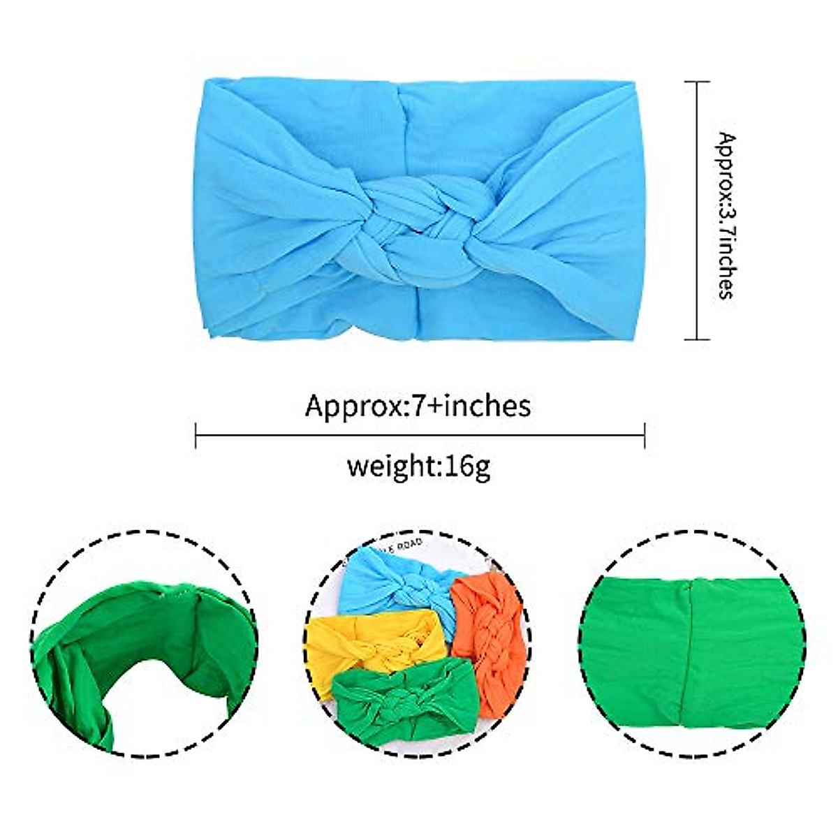 jollybows 20pcs Baby Girls Nylon Headbands Hairband Elastic Turban Hair Accessories for Kids Toddlers Infants