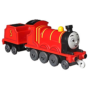 Thomas & Friends Fisher-Price die-cast Push-Along James Toy Train Engine for Preschool Kids Ages 3+
