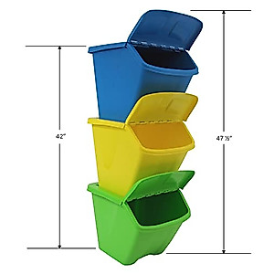 Redmon since 1883 10 Gallon Stackable Shutter 3 PC Set Bins (7319)