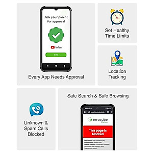 Teracube Thrive Smartphone for Kids (Age 8 to 17) - with Parental Controls, Safe Search, and Healthy Time Limits (Monthly Plan Required)