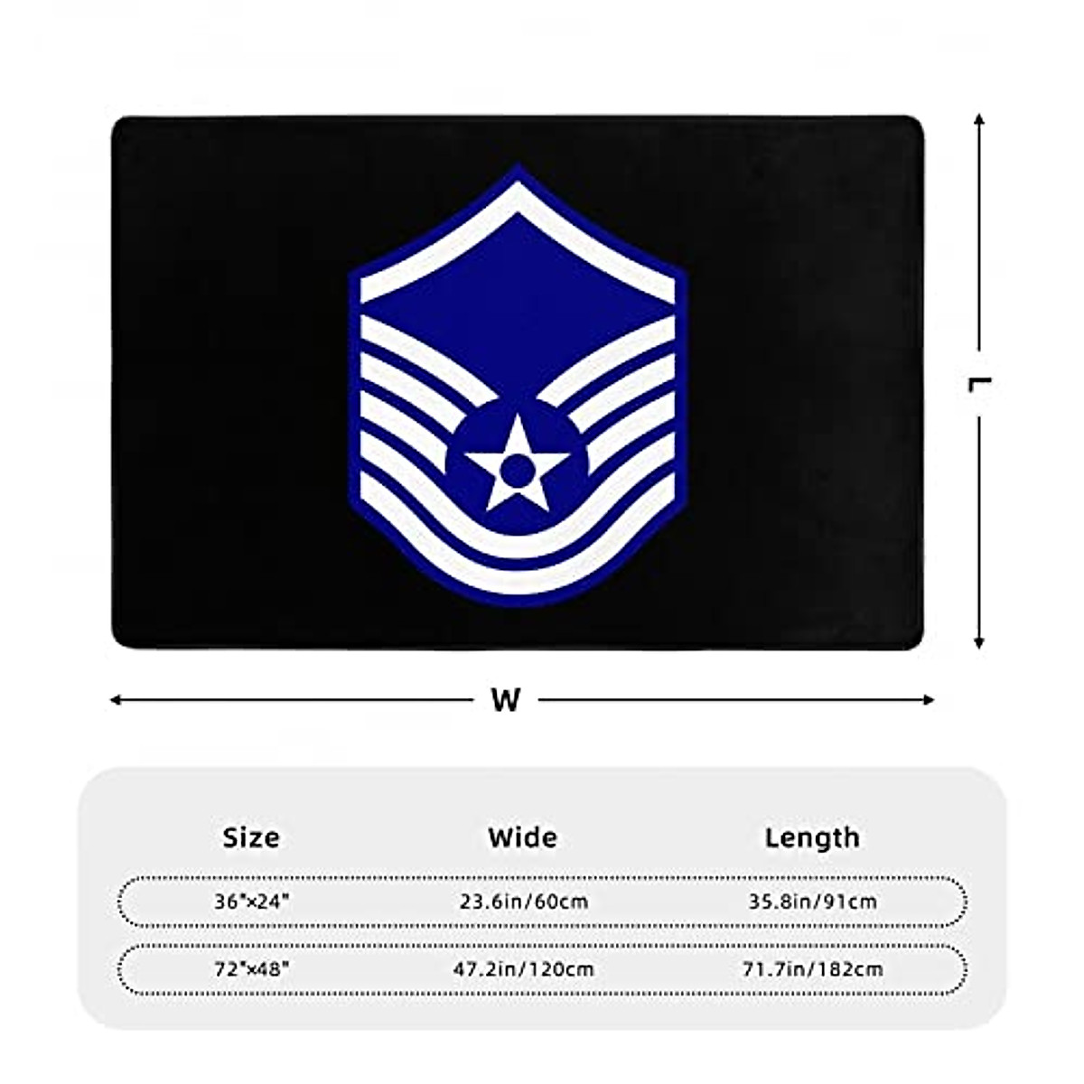 Air Force Master Sergeant 1st SGT Diamond Rank Area Rug Living Room Bedroom Kitchen Sofa Bedside Carpet Floor Mats 36"X24"