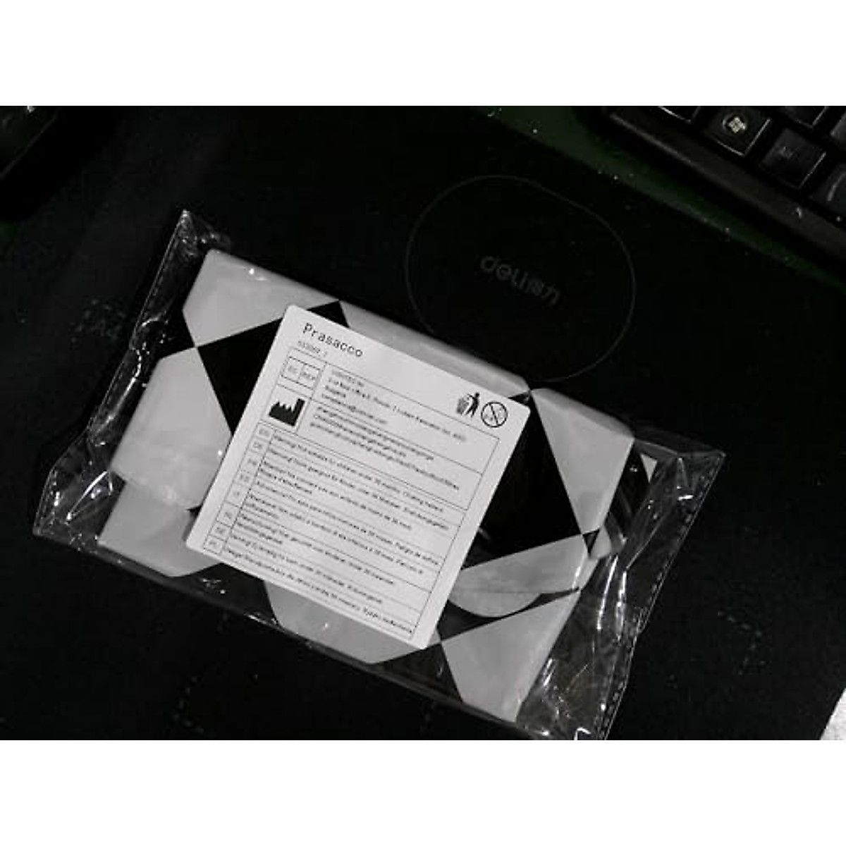 Prasacco 10Pcs Racing Car Balloon Checkerboard Mylar Balloon Foil Balloons with Ribbon and Straw Black White Checkered Helium Balloon for Boy Adult 18inch