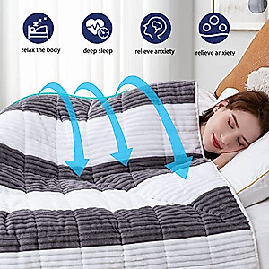 yescool Sherpa Weighted Blanket Twin Size for Adults (48x72 inch, 15 lbs), Soft Fuzzy Fleece Weighted Blanket, Cozy Plush Heavy Blanket Throw for Couch Sofa with Glass Beads, Grey