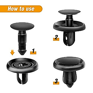 GOOACC GRC-32 100 Pcs 100pcs Type Retainer for Lexus Toyota Body, Splash Shield Clips 90467-07201 Replacement, Quality Nylon Push Rivets with Bonus Fastener Remover