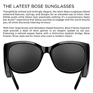 Bose Frames Soprano, Smart Glasses, Bluetooth Audio Sunglasses, with Open Ear Headphones, Cat-Eye, Black