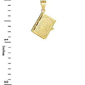 Qur'an 10k Gold Arab Islamic Sacred 3D Book Muslim Bible Koran Pendant