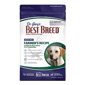 Best Breed Dr. Gary's Grain Free Farmer's Recipe Slow-Cooked in USA, Natural Dry Dog Food for All Breeds and Sizes, 4lbs.