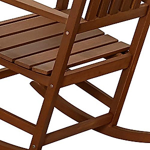 FURINNO Tioman Hardwood Patio Furniture Rocking Chair in Teak Oil, Natural