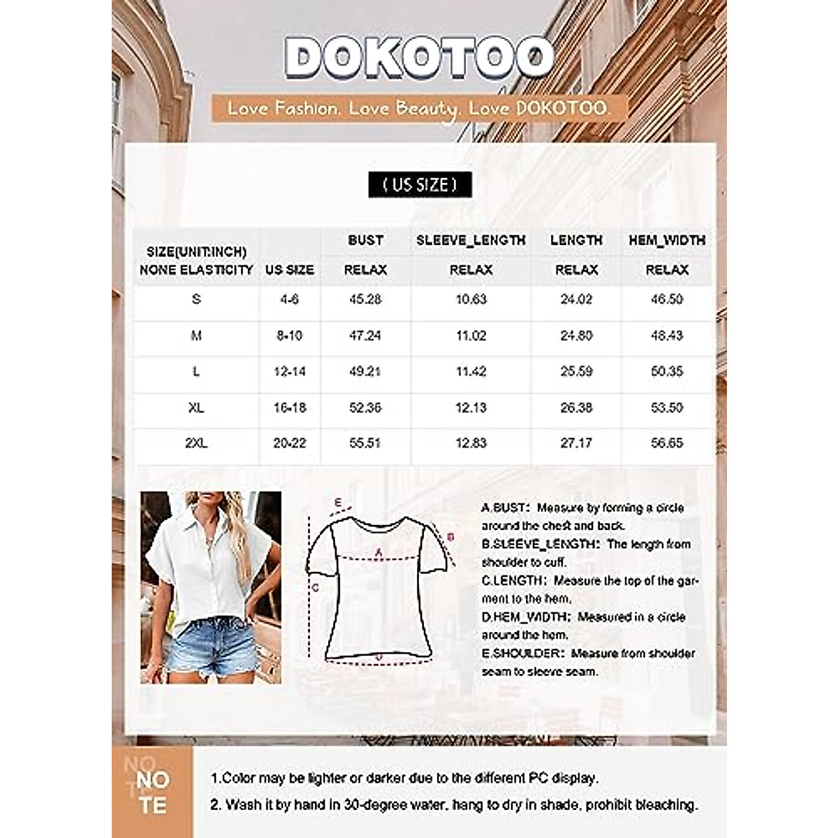 Dokotoo 2023 Fashion Summer Womens Solid V Neck Batwing Short Sleeve Shirts Button Down Cotton Office Workout Blouses Tops Resort Wear for Women Brown XL