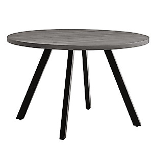 SIMTONAL Round Wood Dining Table for 4-6, 47" Mid Century Modern Kitchen Table (Only Table), Grey
