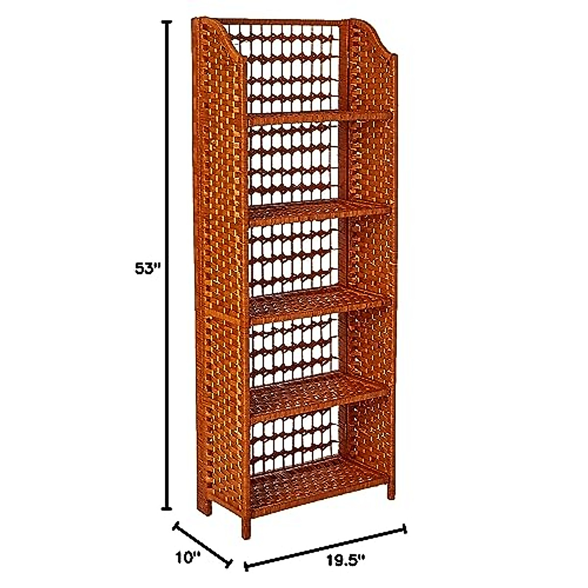 Oriental Furniture 53" Natural Fiber Shelving Unit - Honey